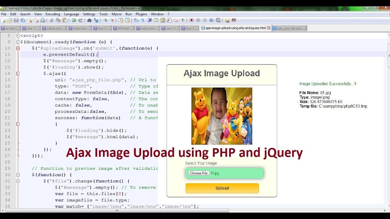 Ajax Image Preview An Image Before Upload Using Php And Jquery Youtube