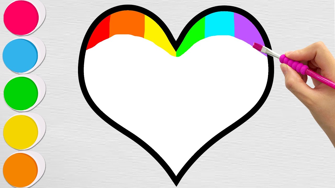 How To Draw A Rainbow Heart Step By Step Youtube