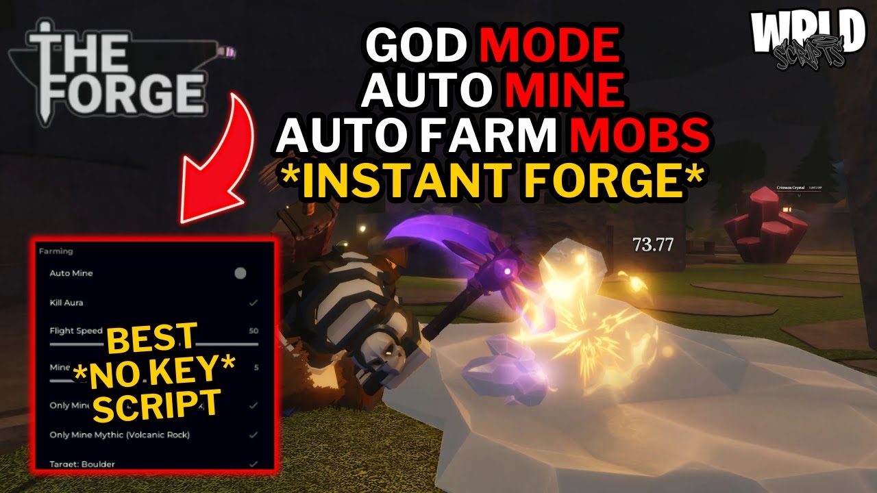 вљ пёџ The Forge Beta Script No Key Op God Mode Auto Mine Auto Farm