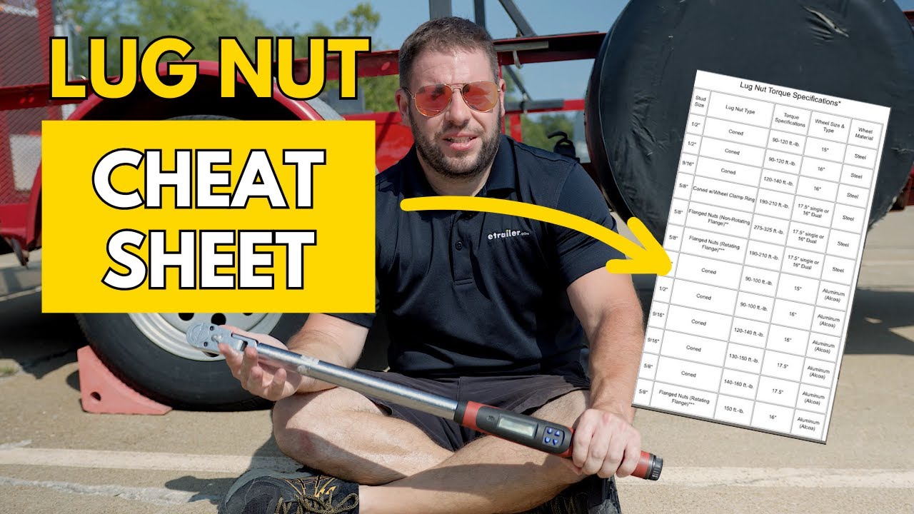 Lug Nut Torque Specs For Trailer Wheels Cheat Sheet Youtube
