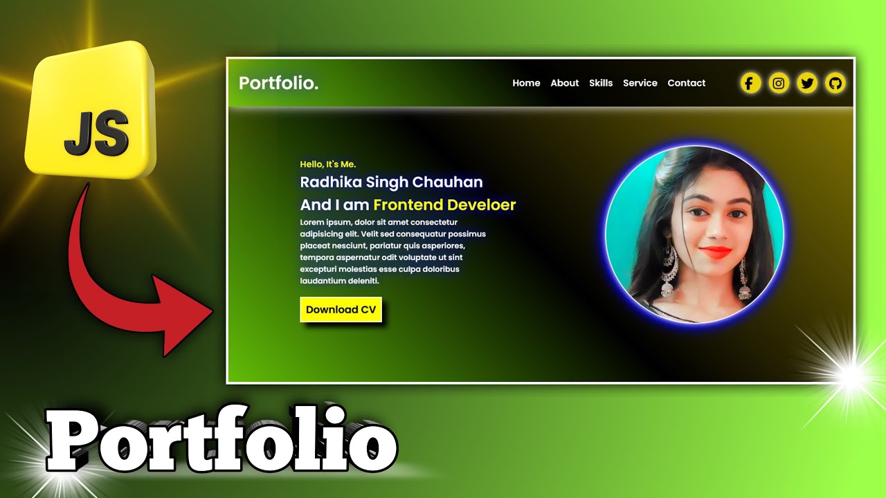Portfolio Website Using Html Css And Javascript Tutorial Html Css