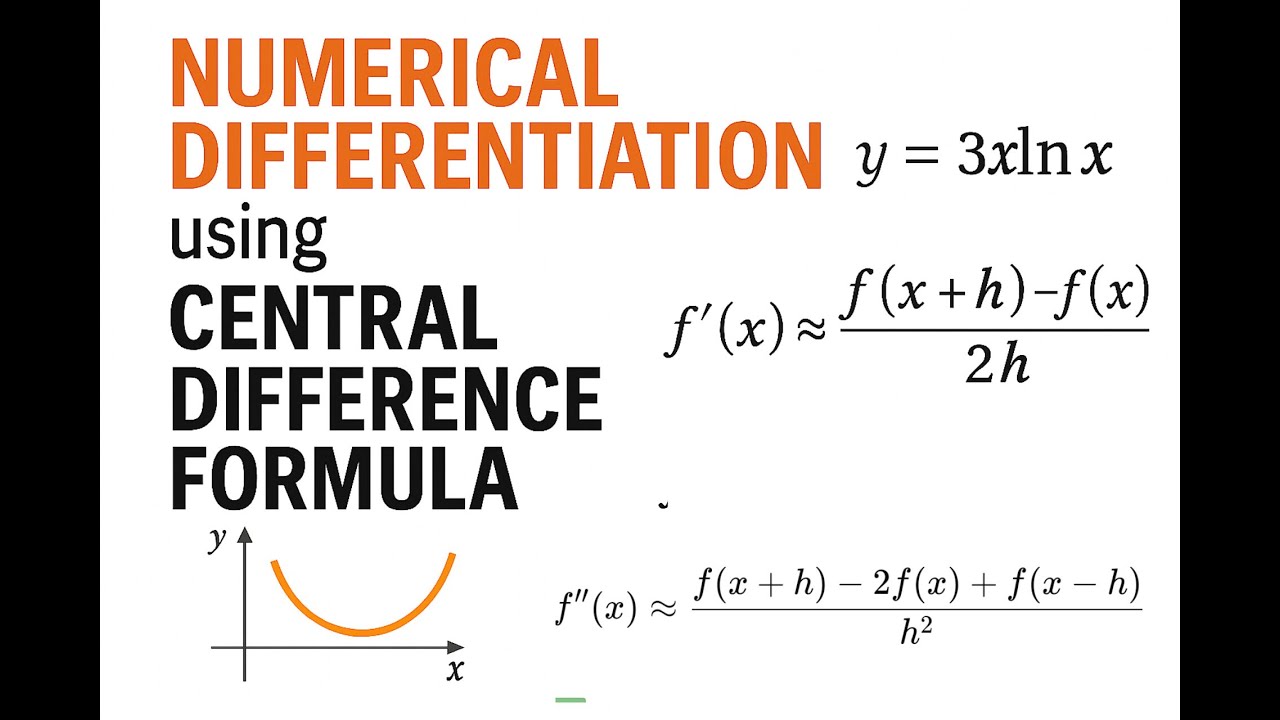 Numerical Differentiation Using Central Difference Formula Youtube