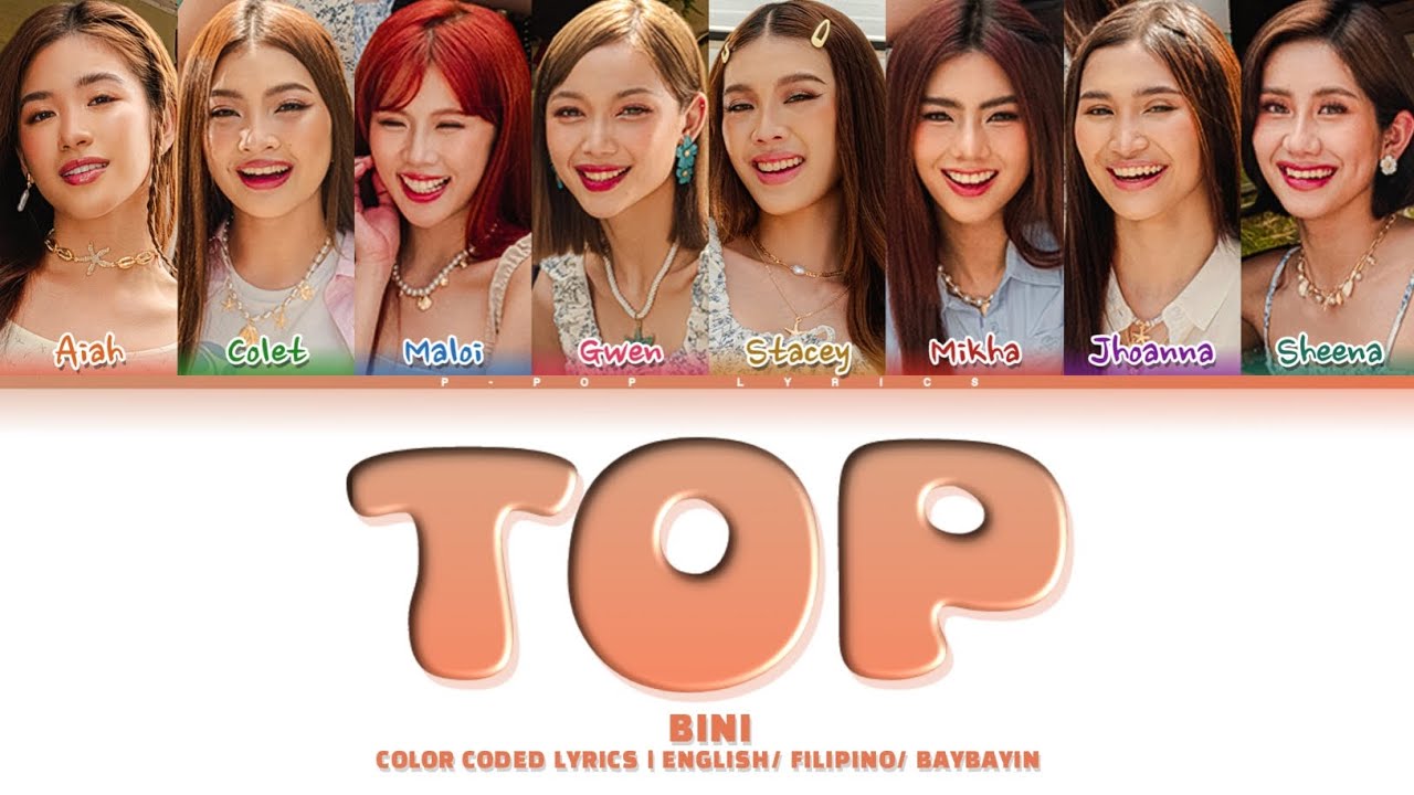 Bini Top Color Coded Lyrics English Filipino Baybayin Youtube
