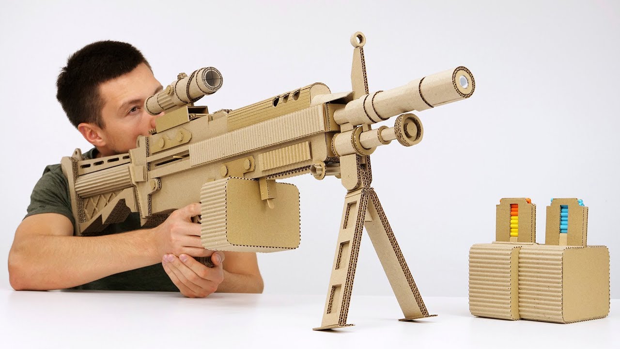 Watch A Craftsman Make A Highly Detailed Machine Gun Out Of Cardboard