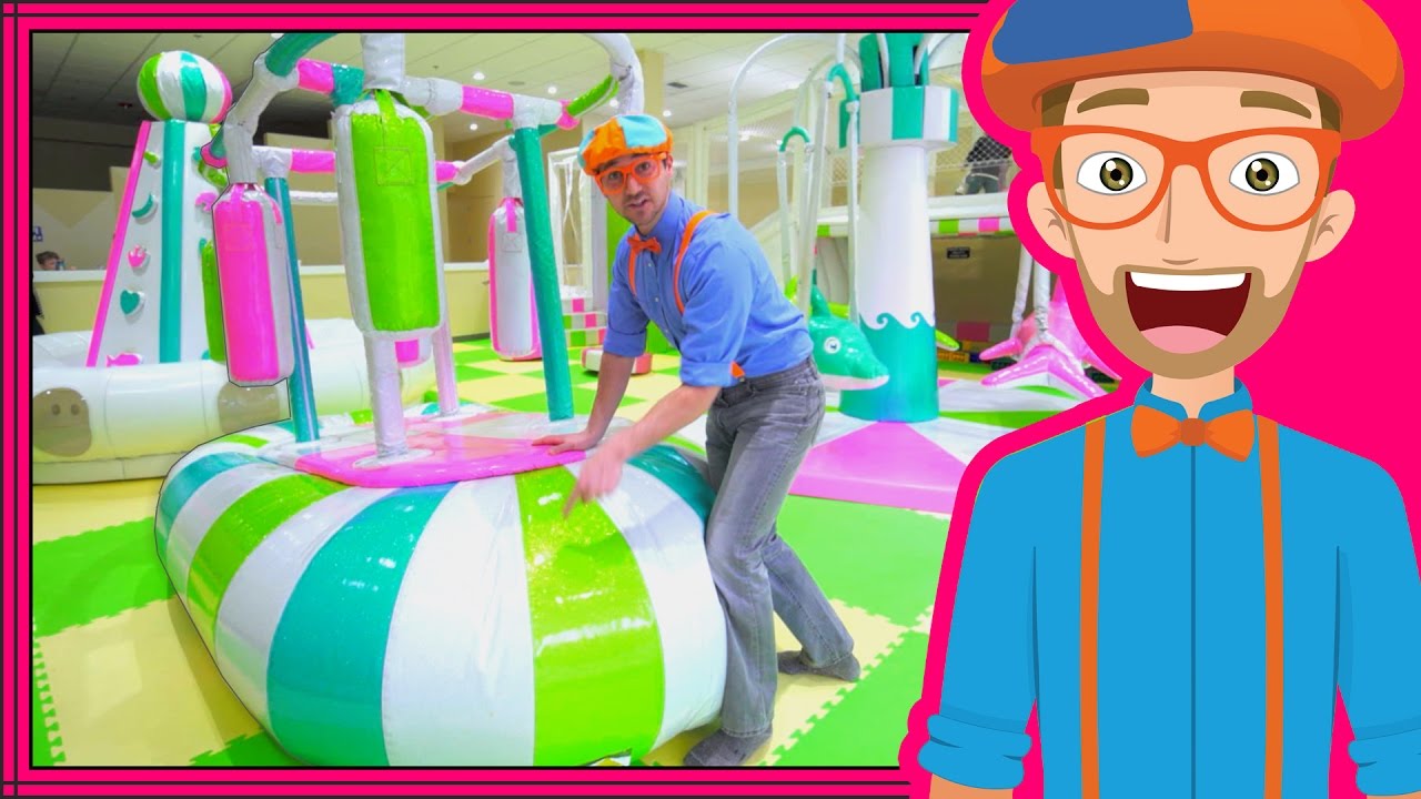 Learning Colors With Blippi At An Indoor Playground Play Place Youtube