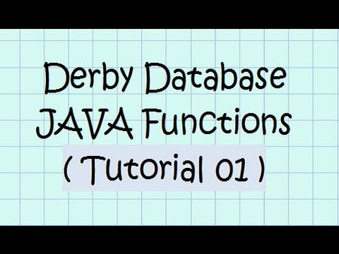 Derby Database Java Functions Tutorial 01 Youtube