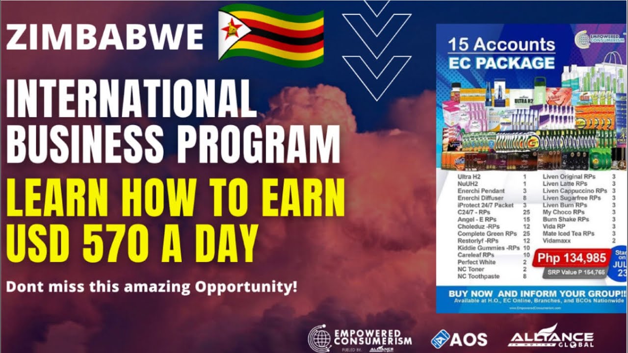 Ec Aim Global Zimbabwe Marketing Plan Learn How To Earn Usd 570 A Day
