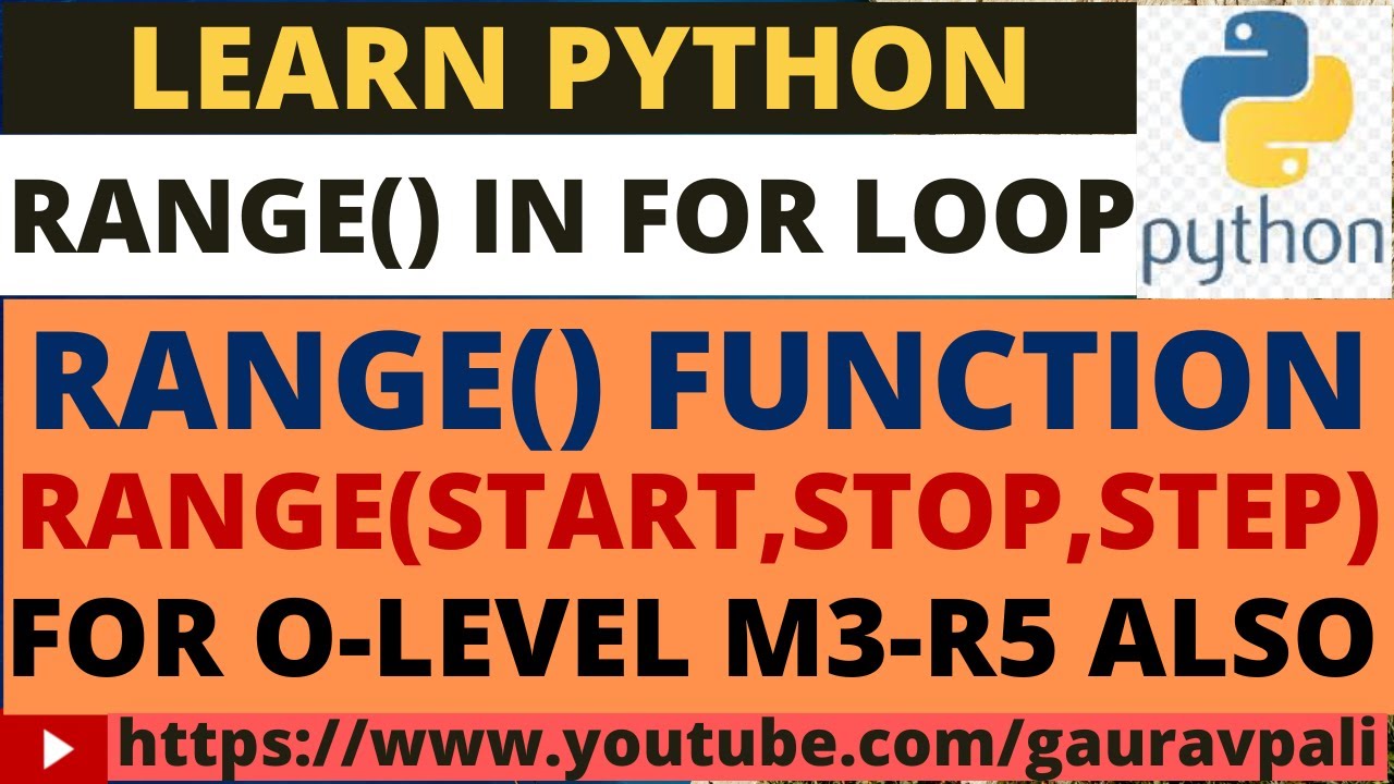 Range In Python Range Function In Python How To Use Range
