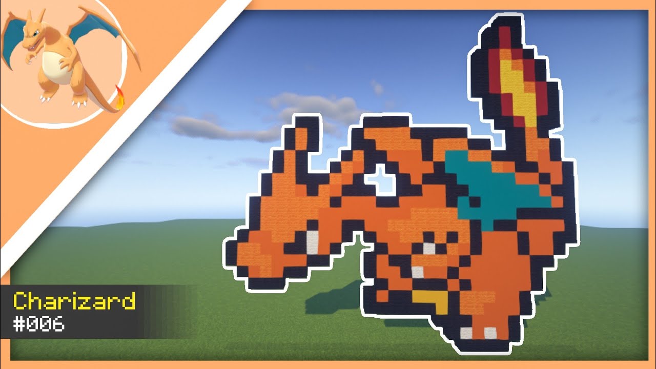 Minecraft Pokemon Pixel Art Charizard