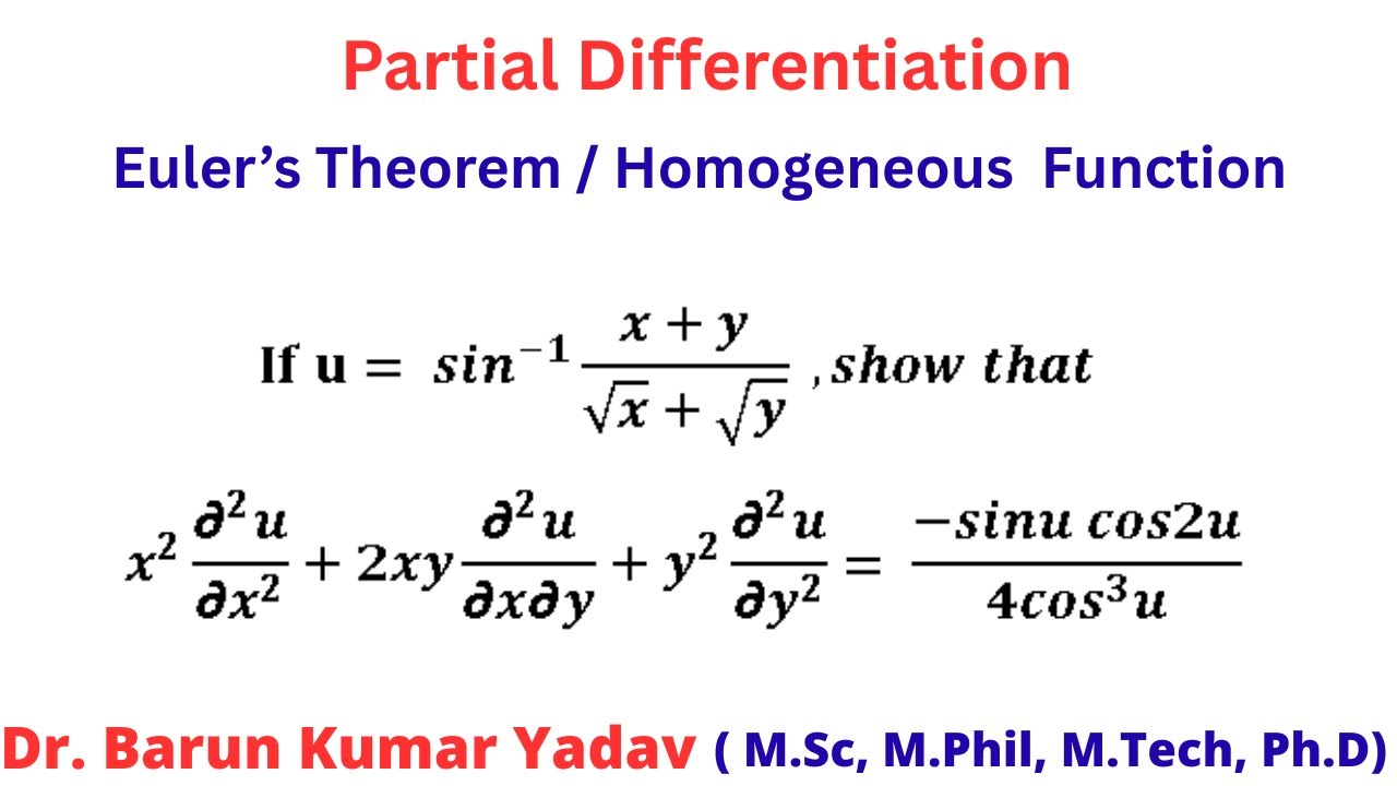 Partial Differentiation Euler S Theorem On Homogeneous Function