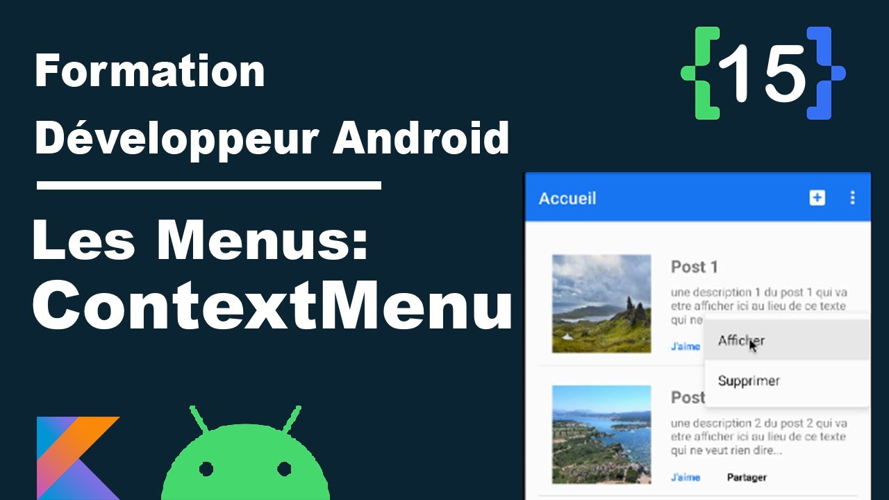 15 Formation Développeur Android Les Menus En Android Contextmenu