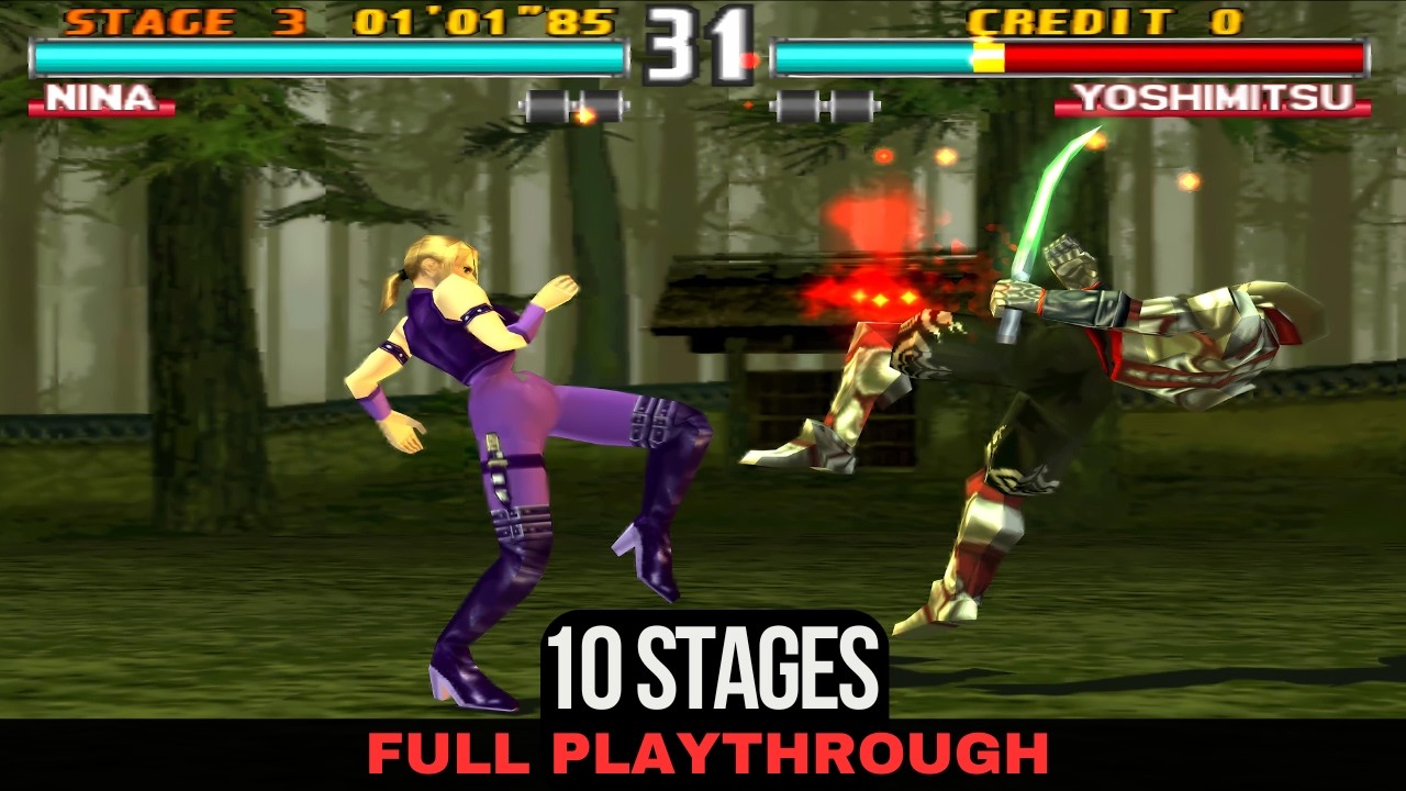 Tekken 3 Nina Williams Arcade Mode Full Playthrough Youtube