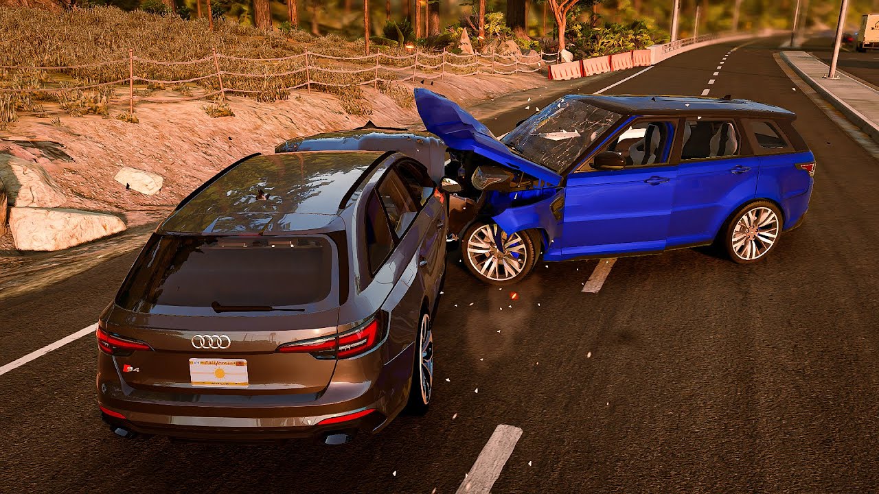 Realistic Highway Car Crashes Beamng Drive Youtube