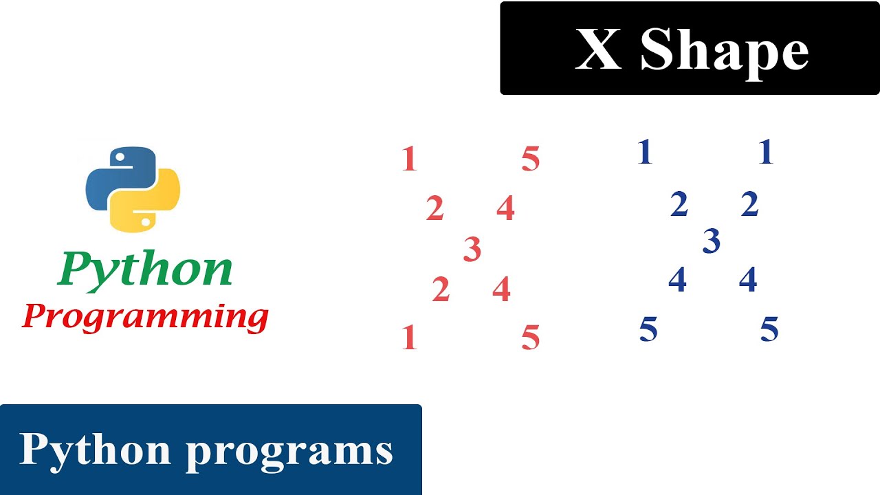 Python Pattern Programs Printing Numbers In X Shape Youtube