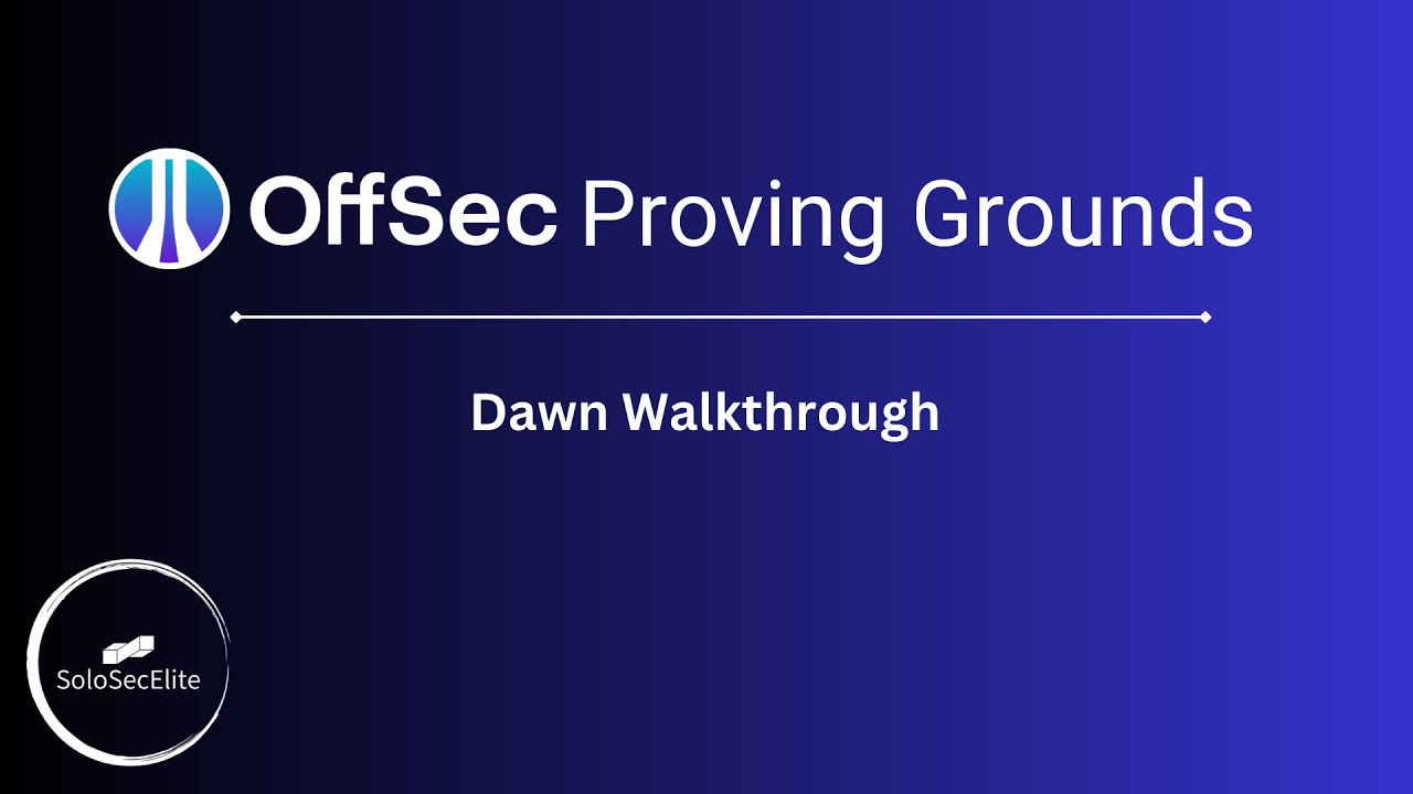 Dawn Walkthrough Ctf Challenge Proving Grounds Offsec Youtube