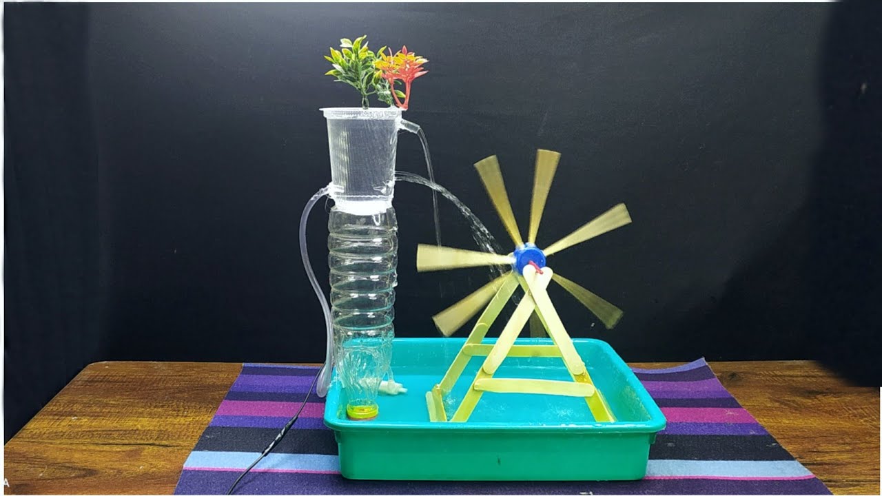 Build A Small Water Wheel How To Make A Water Wheel With Robot At Home