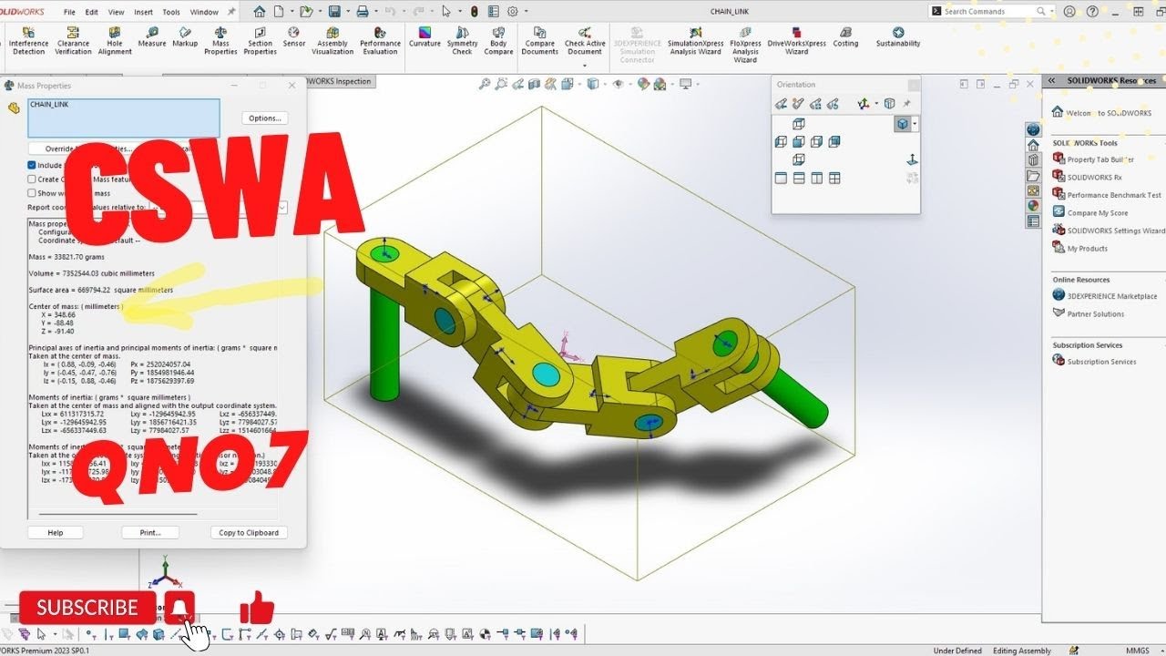 Solidworks Cswa Sample Exam Exercise 7 Youtube