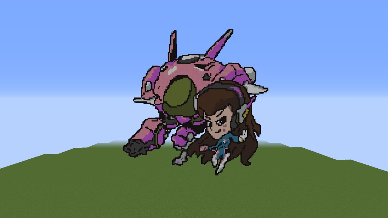 Minecraft Overwatch Pixel Art Speed Build Youtube