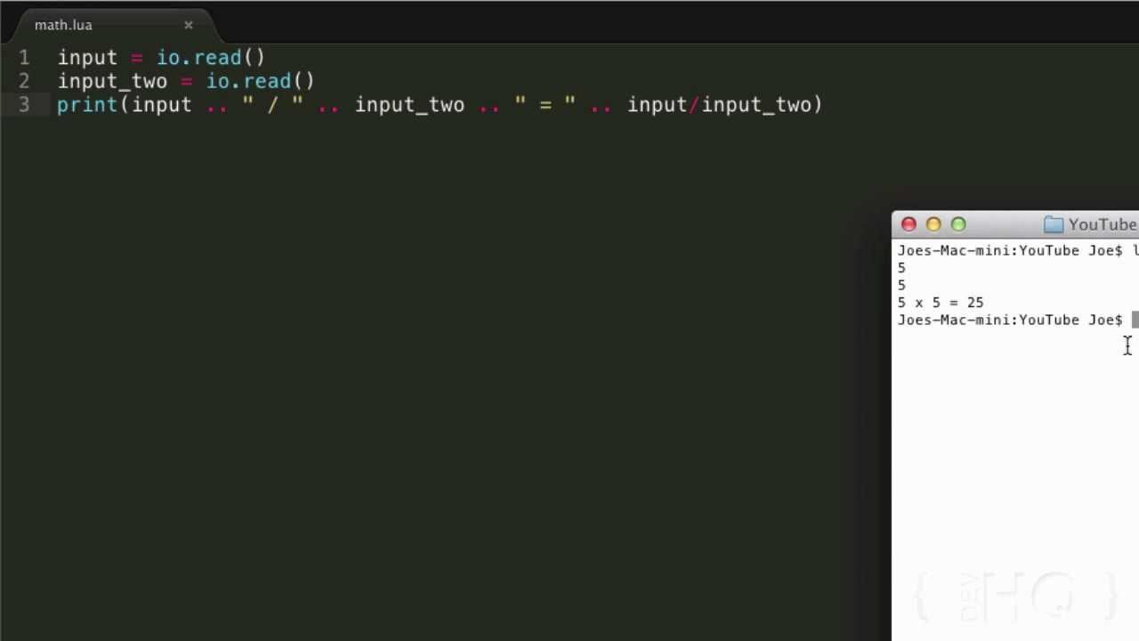 Lua Tutorial 4 Basic Mathematics Youtube