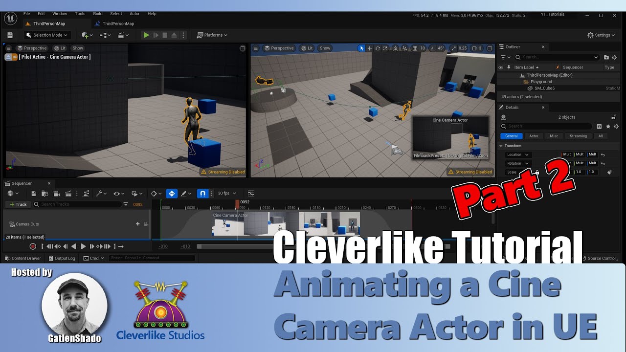 Animating A Cine Camera Actor In Unreal Engine Part 2 Youtube