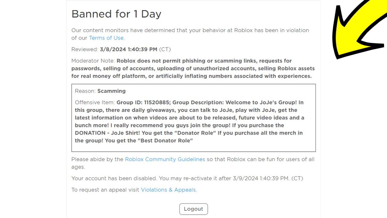 I Got Banned On Roblox Youtube