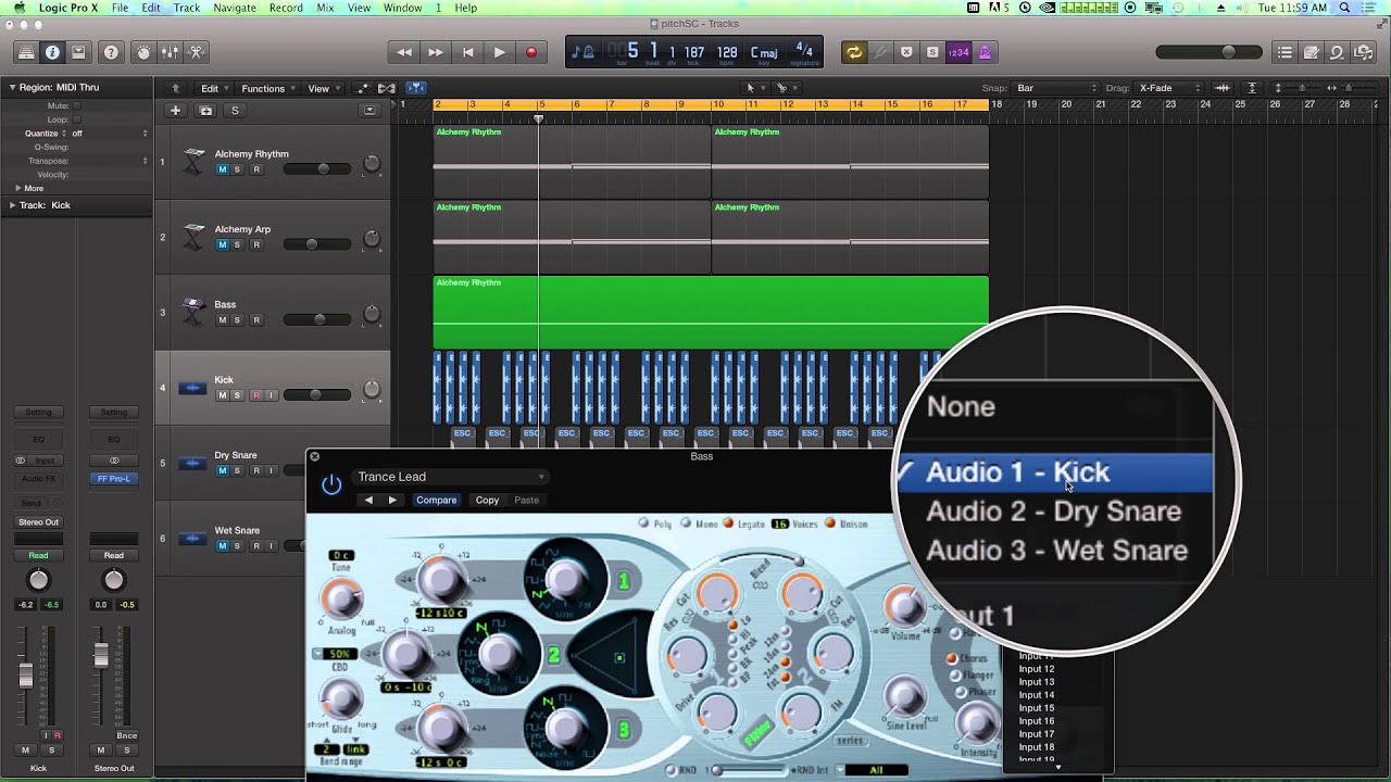 Logic Pro X Modulate A Synth Bass With Pitch And Compression Side