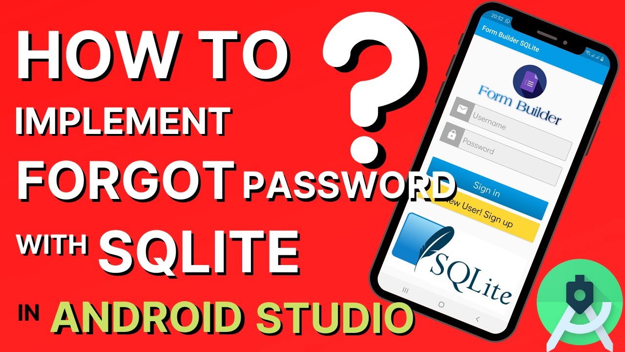 Sqlite Android Studio Tutorial Forgot Password In Login And Register