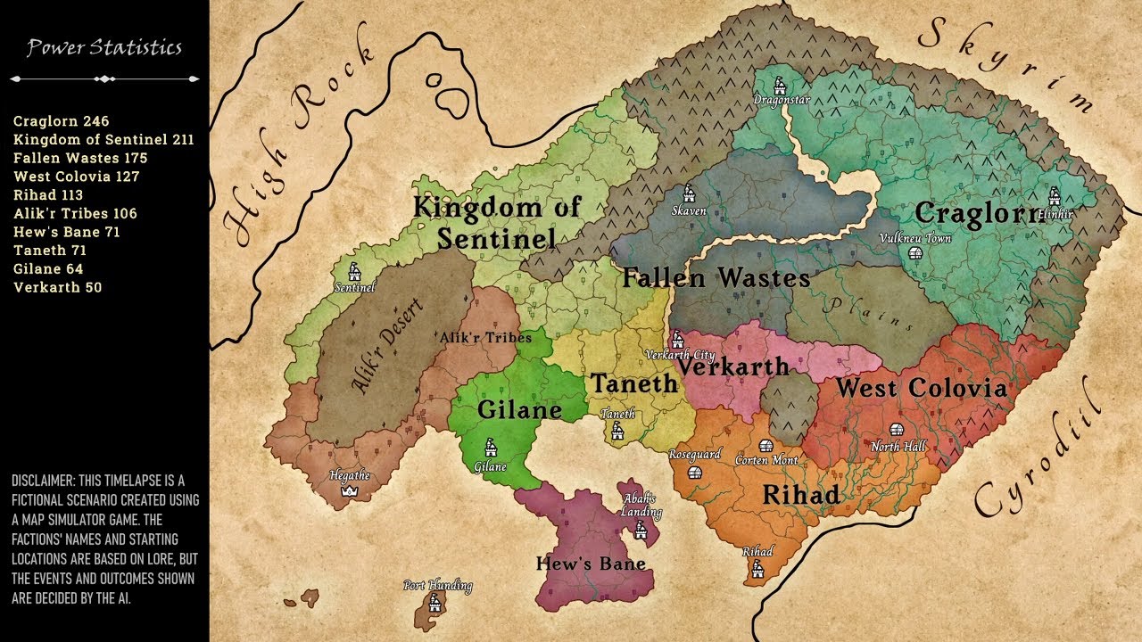 Fantasy Map Simulator Hammerfell Timelapse Youtube