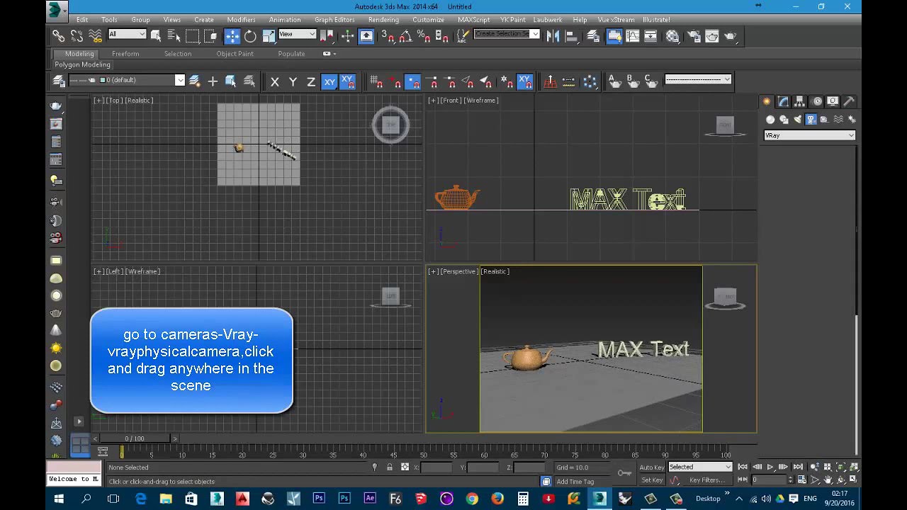 3ds Max Create Vray Physical Camera From View Youtube