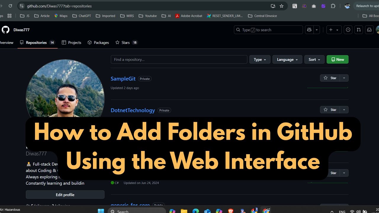 How To Add Folders In Github Using The Web Interface Youtube