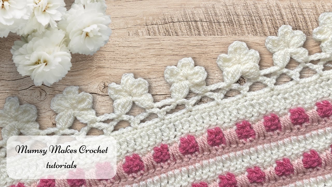 Easy Beautiful Crochet Blanket Flower Border Tutorial Youtube