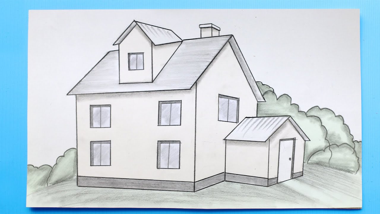Simple House Drawing How To Draw A House Step By Step Easy Youtube