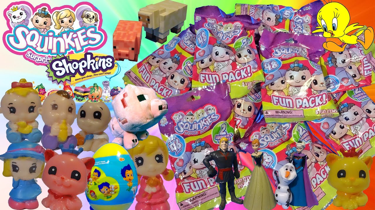 Opening Of 10 Squinkies Surprise Fun Pack Blind Bags Youtube