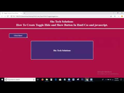 How To Create Toggle Hide Show Button In Html Css And Javascript