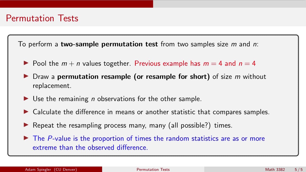 Math 3382 Introduction To Permutation Tests Youtube