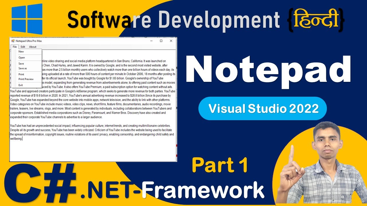 How To Create Notepad Application In C Net Windows Form Application