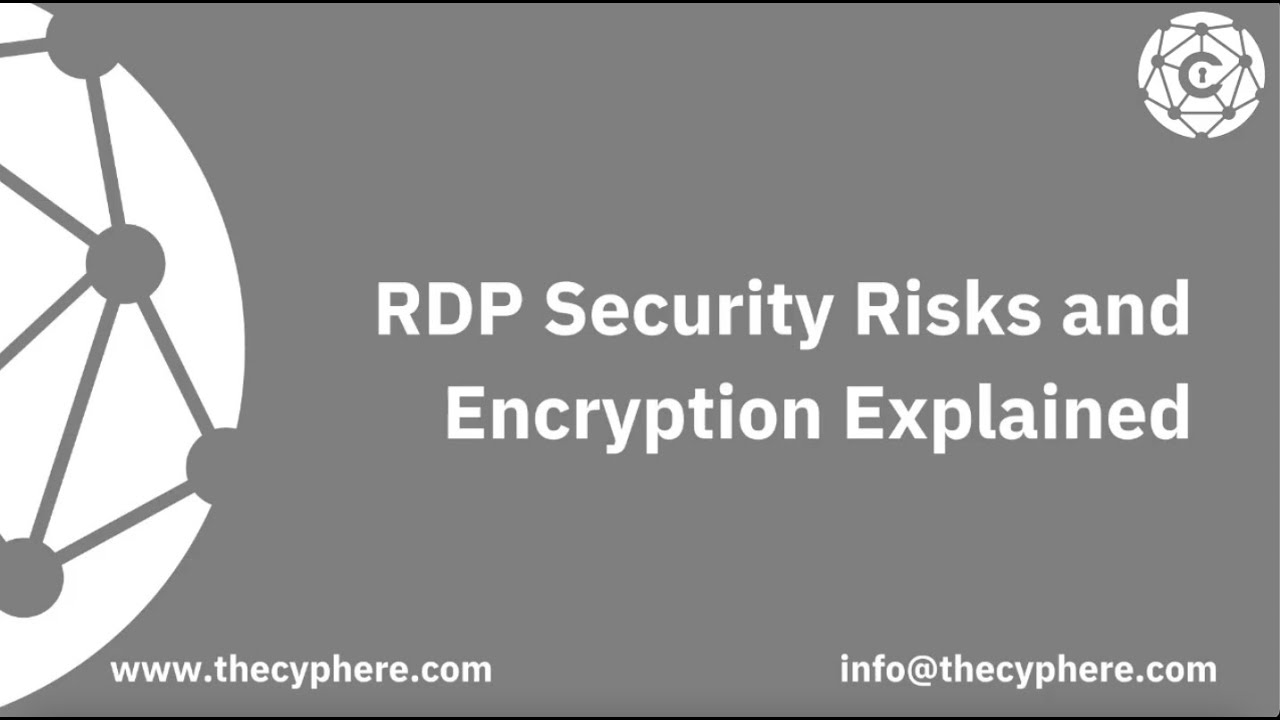Rdp Security Risks And Encryption Explained Youtube
