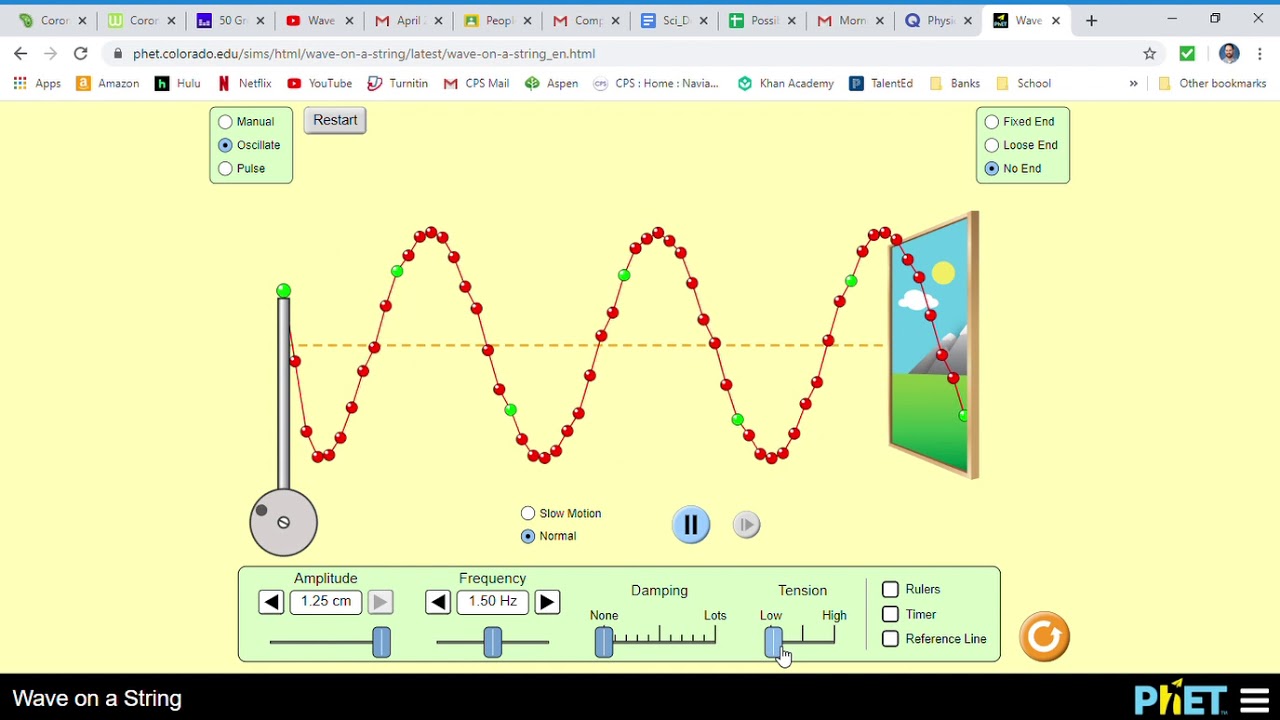 How To Use The Wave On A String Phet Simulation Youtube