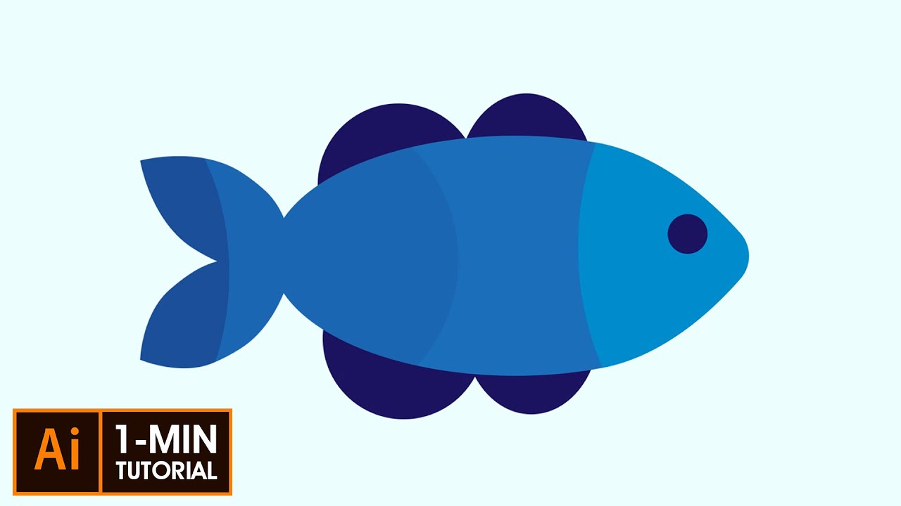 Flat Design Fish Illustrator Tutorial Youtube