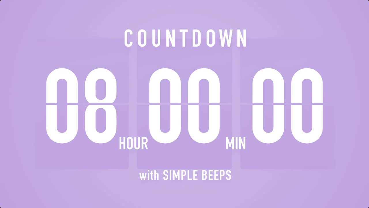 8 Hour Countdown Timer вџі Flip Clock With Bell Alerts рџ њрџ Youtube