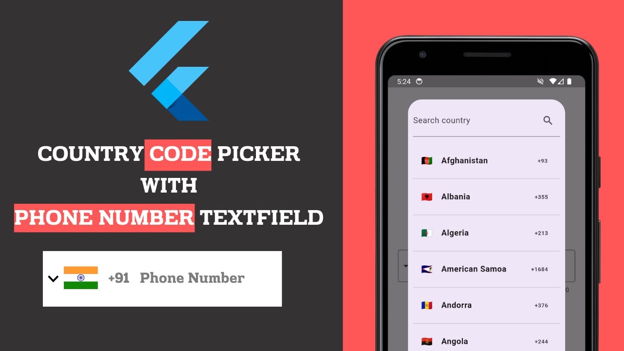 Country Code Picker Flutter Intl Phone Field Flutter Youtube