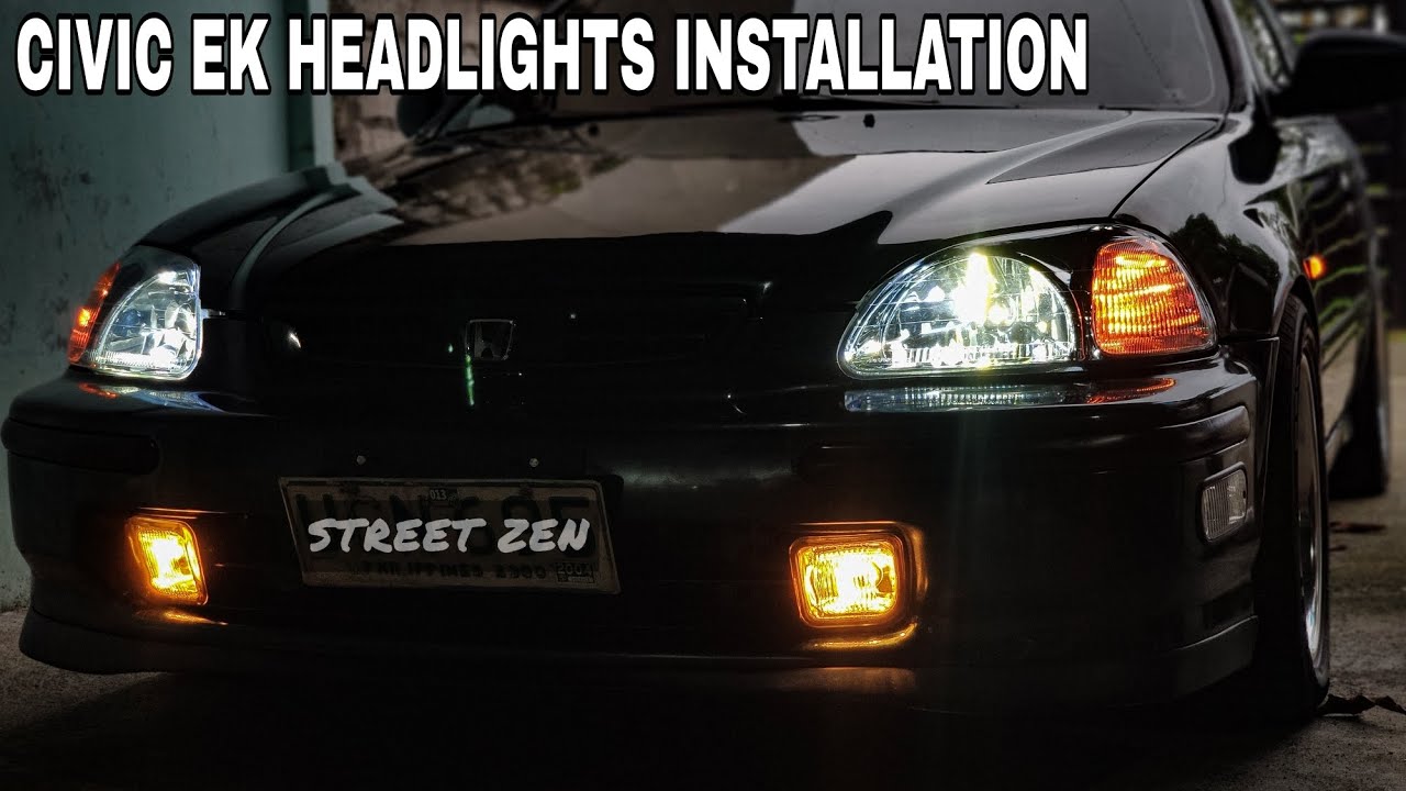 Civic Ek Headlights Installation Youtube