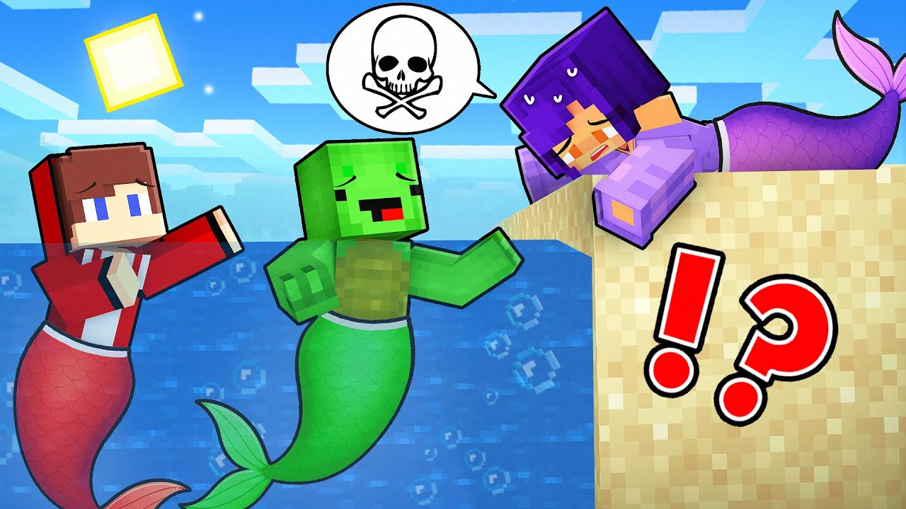 Aphmau Mermaid In Danger Jj And Mikey Became Mermaids Maizen