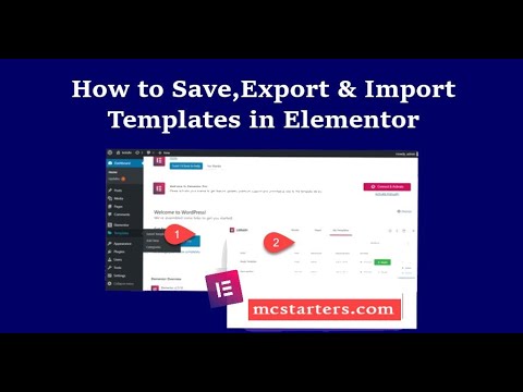 How To Save Export And Import Templates In Elementor Youtube