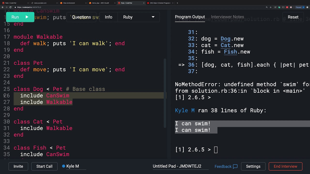 Object Oriented Programming In Ruby Inheritance Youtube