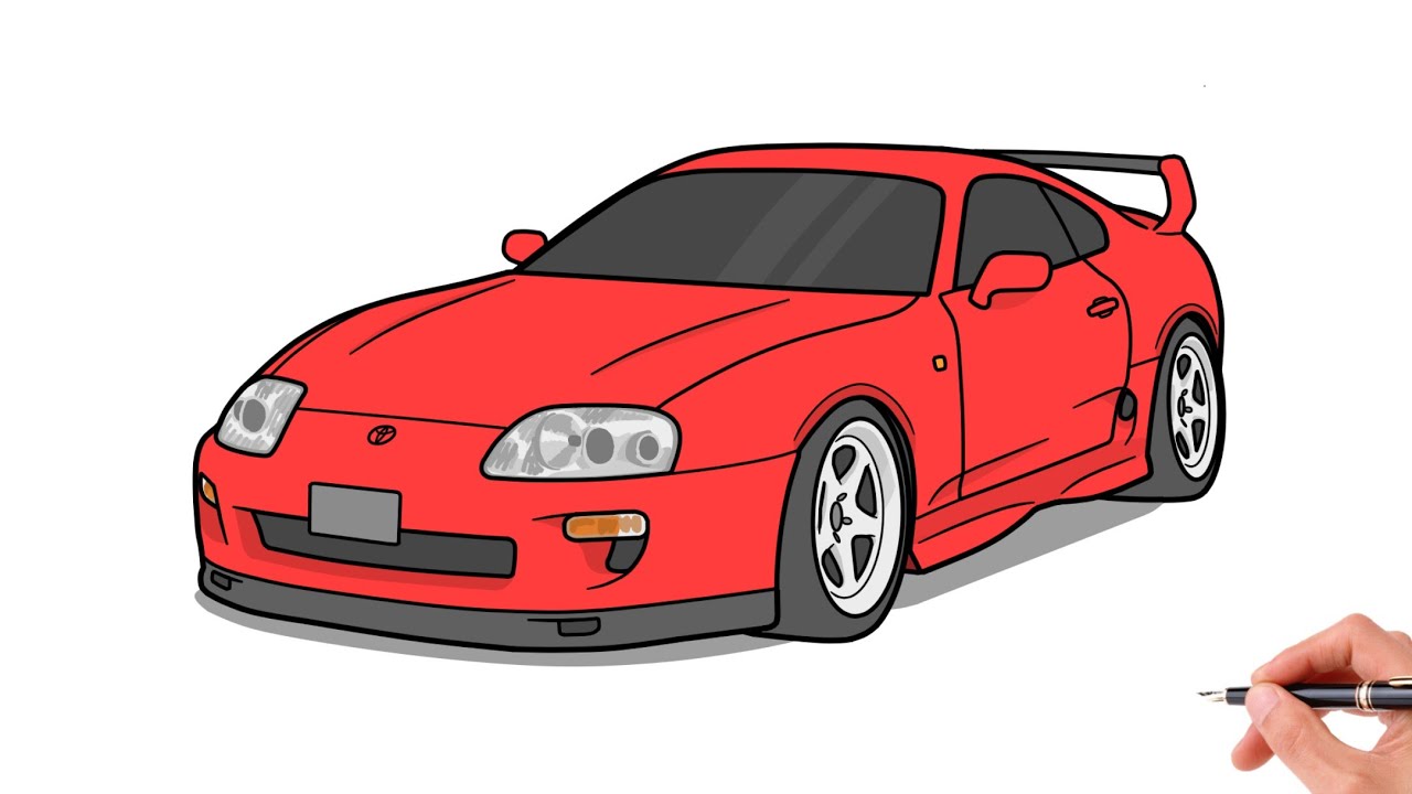 How To Draw A Toyota Supra A80 Easy Drawing Toyota Supra Mk4 Iv Rz ...