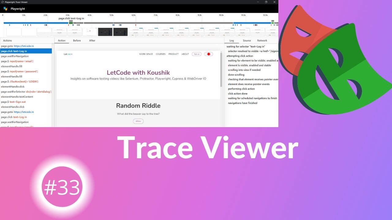 Playwright Trace Viewer Playwright Tutorial Part 33 Youtube