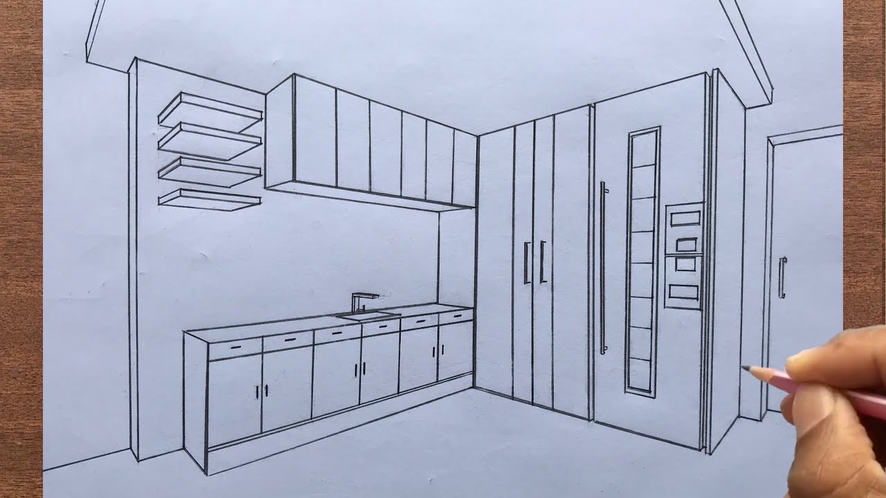 How To Draw 2 Point Perspective Kitchen