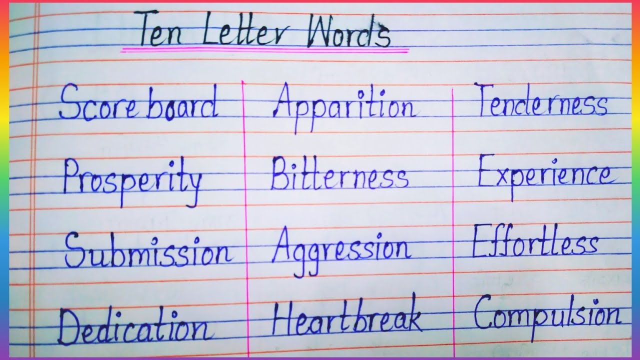 Ten Letter Words Ll 10 Letter Words In English Ll 200 Words In English