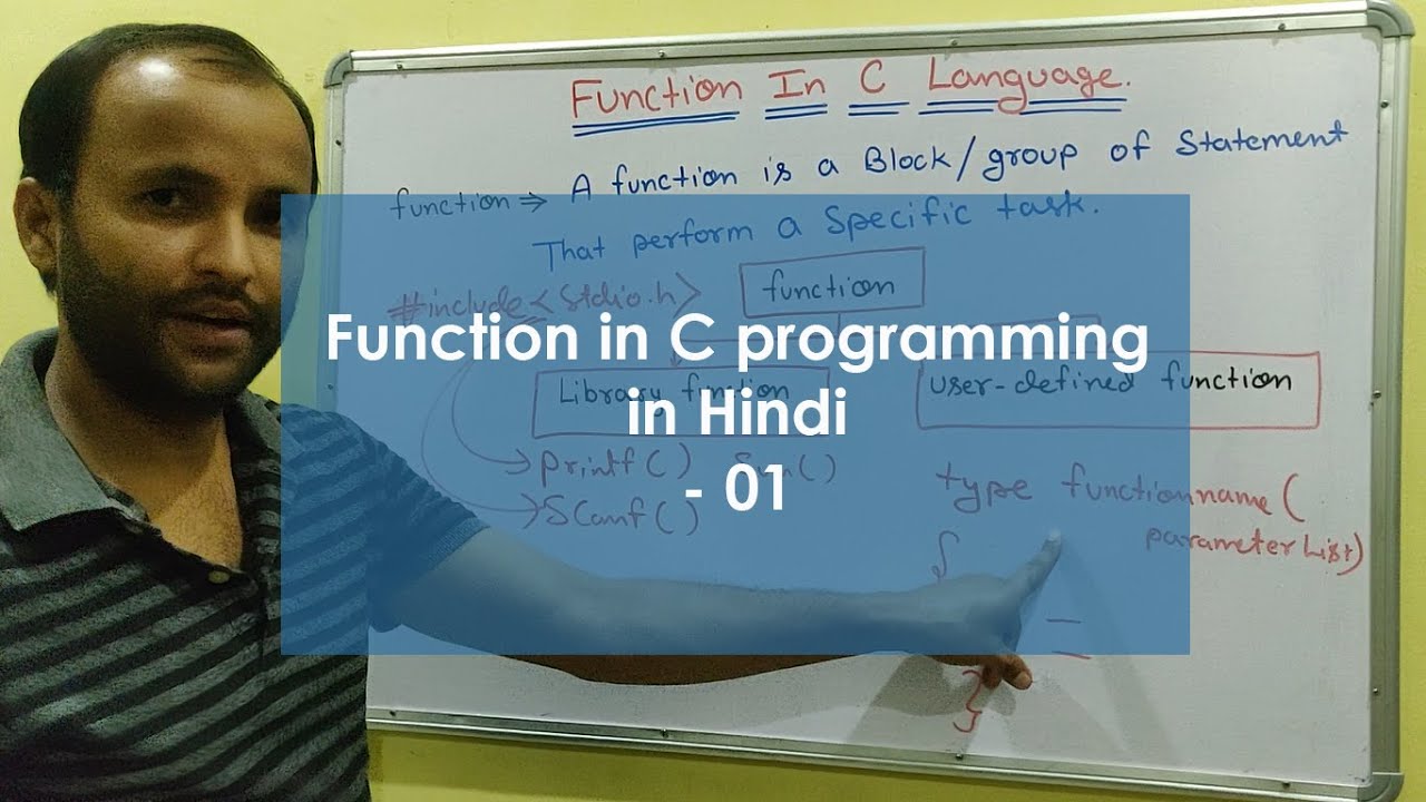 Functions In C Programming In Hindi 01 Type Of Function Library